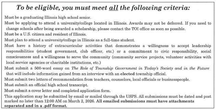 TOI Scholarships - Rutland Township